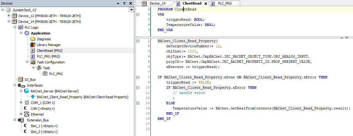Adding BACnet client functionality