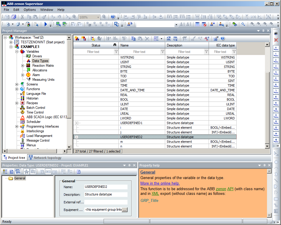 Importing Data Types in zenon Editor