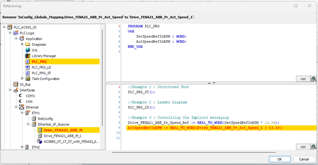 Renaming of drives and mapping variables