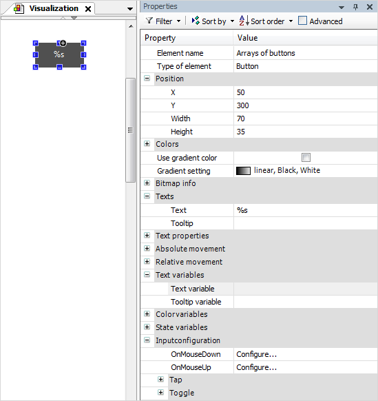 Configuring and multiplying lamps and buttons as templates
